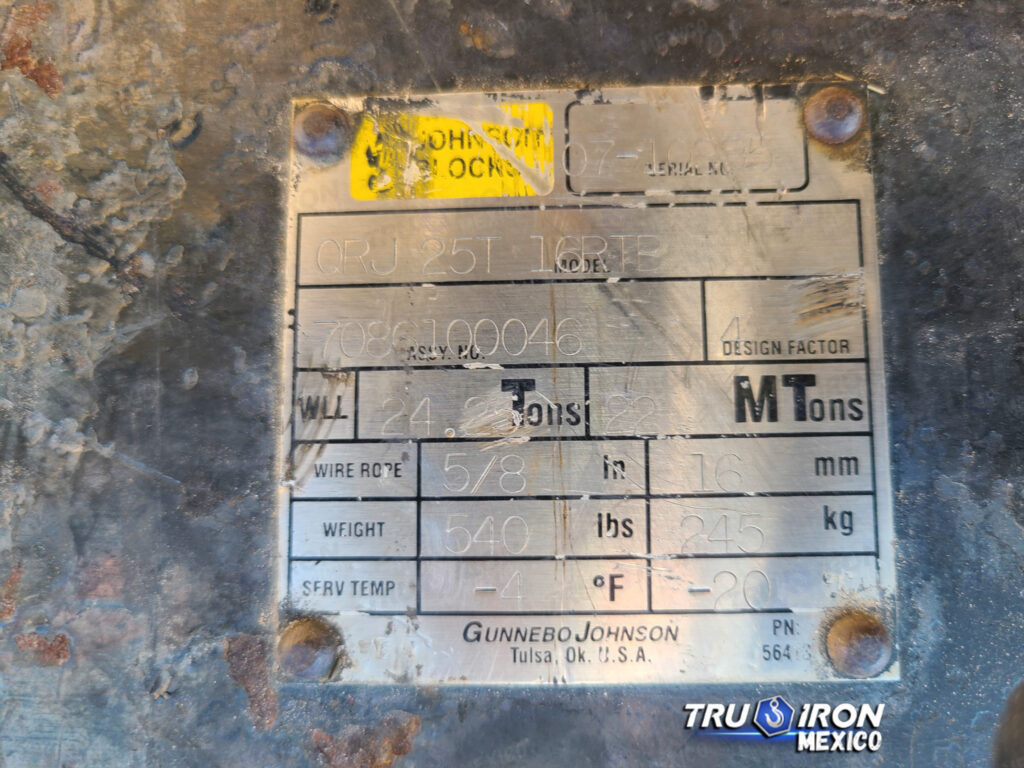 Gancho Patesca Jhonson Blocks 3 poleas 24.25 US Ton - TRU IRON